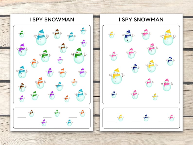 Snowman I Spy Worksheet, Snowman Activity, Snowman I Spy, I Spy ...