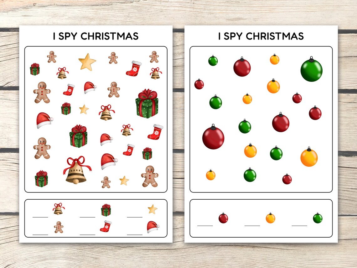 Christmas I Spy Worksheet, Christmas Activity, I Spy Activity ...