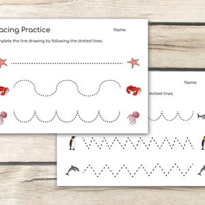 Preschool Line Tracing Practice, Ocean Animals Pre-writing Activities ...