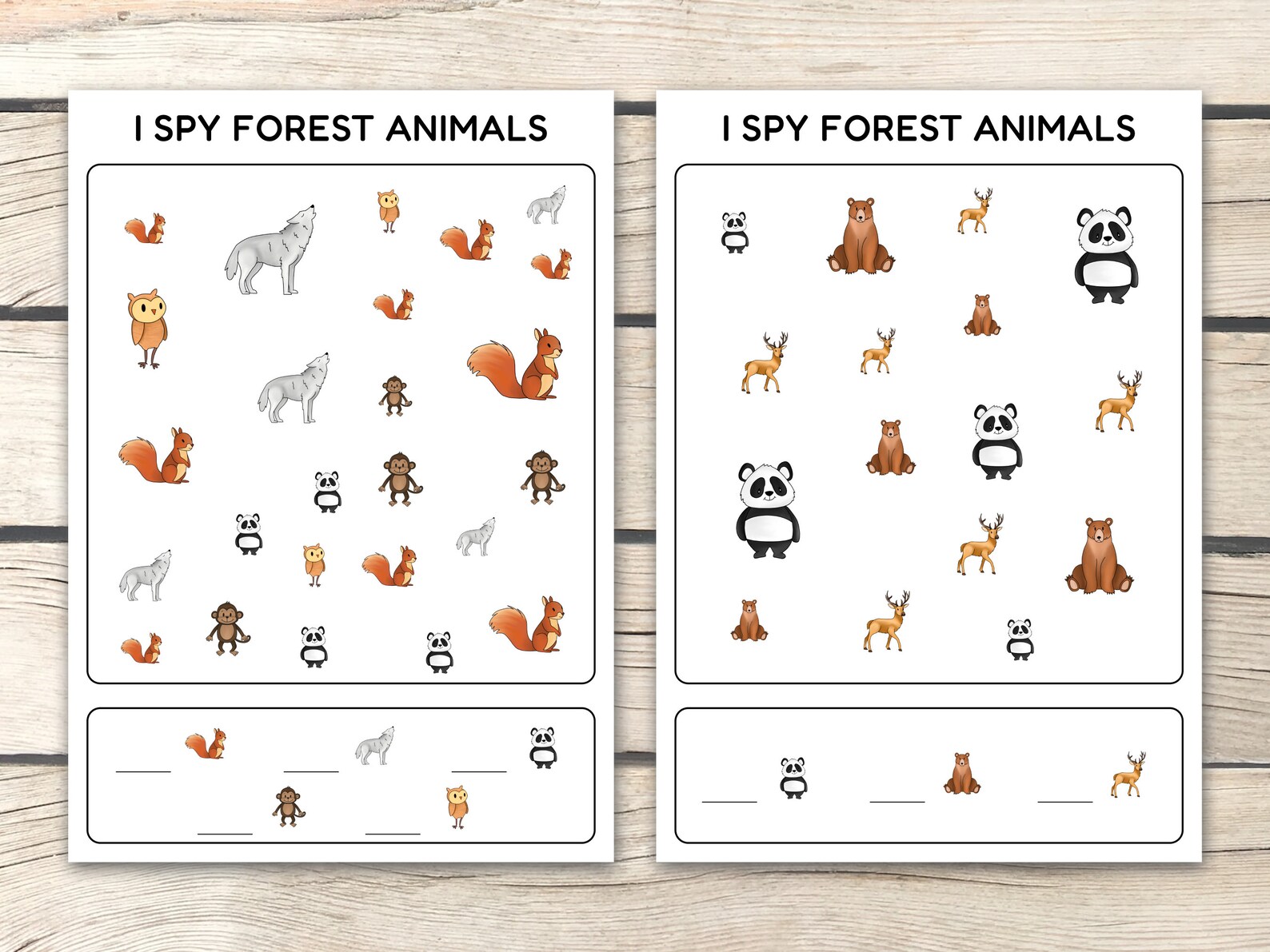 Forest Animals I Spy Worksheet, Forest Animals Activity, I Spy Activity ...
