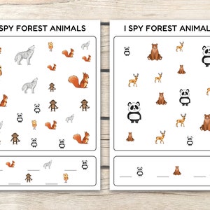 Forest Animals I Spy Worksheet, Forest Animals Activity, I Spy Activity ...