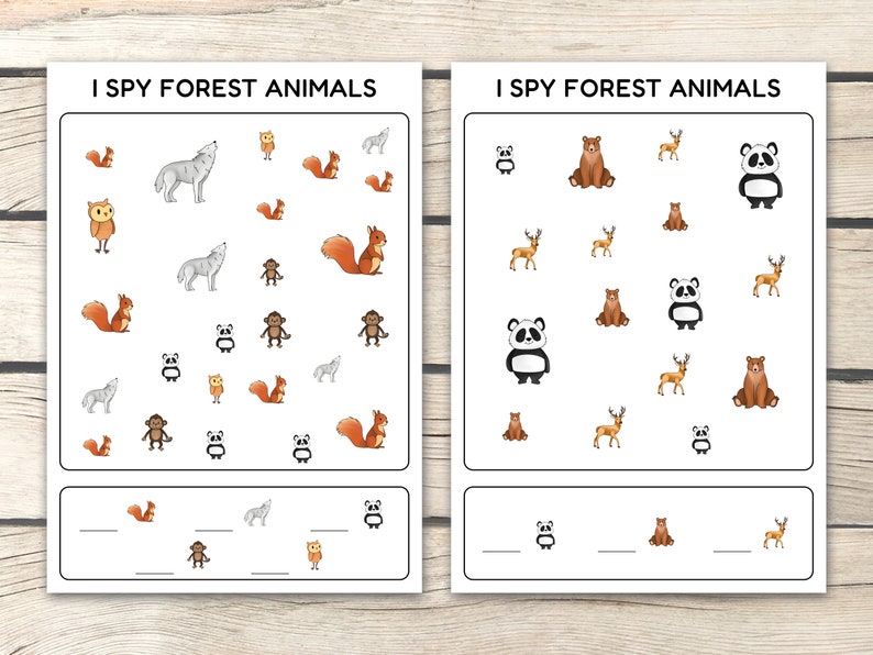 Forest Animals I Spy Worksheet, Forest Animals Activity, I Spy Activity ...