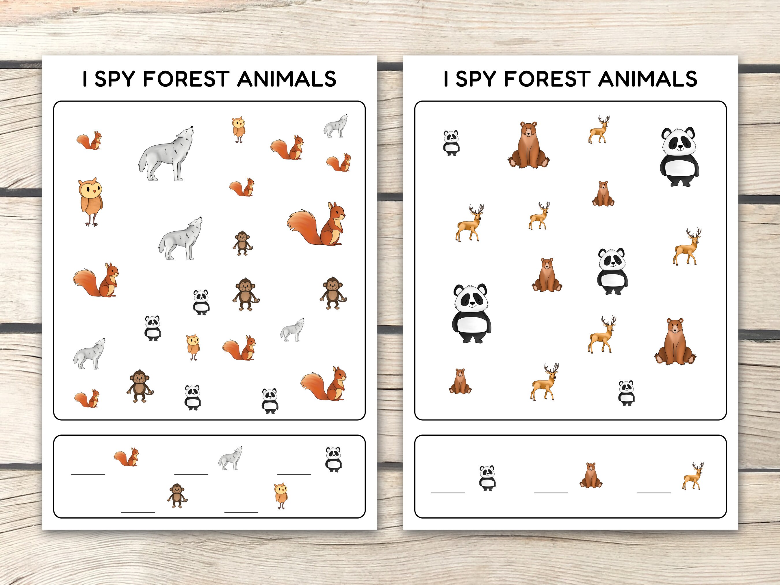 Forest Animals I Spy Worksheet, Forest Animals Activity, I Spy Activity ...