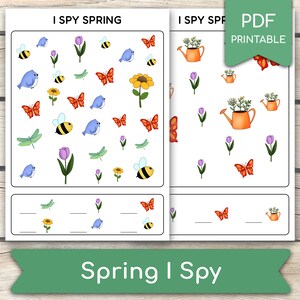 Spring I Spy Worksheet, I Spy Activity, Educational Preschool, Busy ...