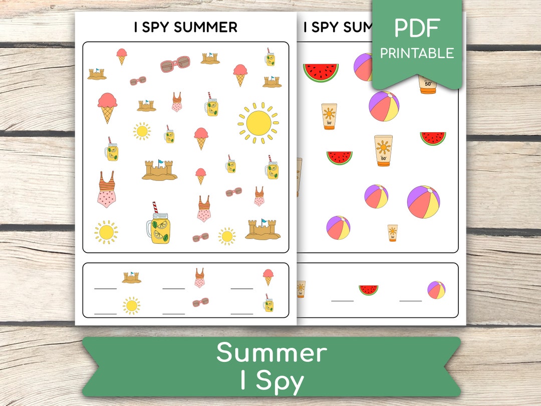 Summer I Spy Worksheet, Summer Activity, Summer I Spy, I Spy Activity ...