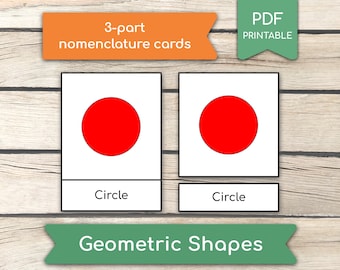 Geometric Shapes Montessori 3-part Cards (PDF Printables) - Etsy