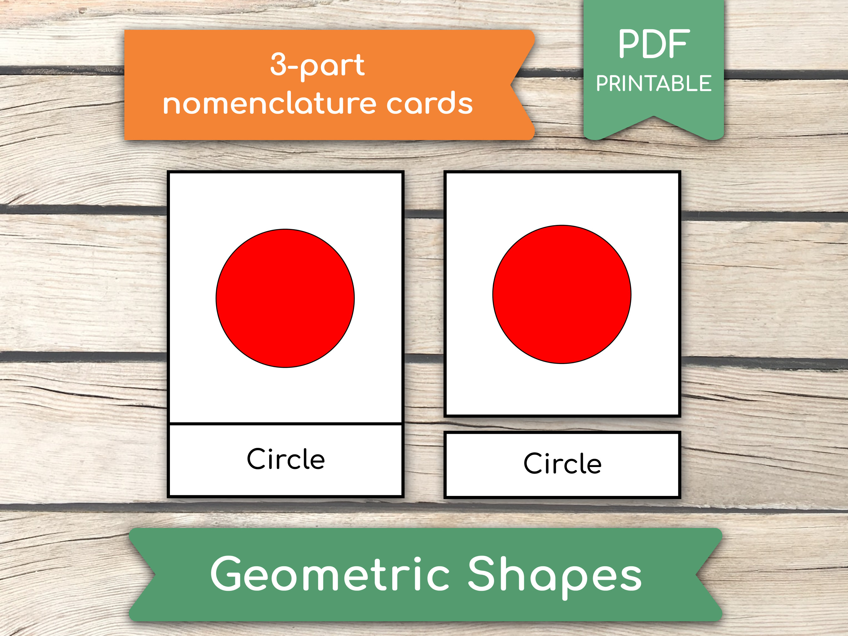 Geometric Shapes • 10 Geometric Shapes Montessori Cards, Geometric ...