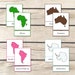 Continents Montessori Cards, Continents Cards, 3-part Cards ...