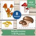 Mushrooms 1-10 Puzzles, Mushrooms Activity, Mushroom Number Puzzles ...