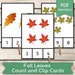 Fall Leaves Counting Cards: Montessori Preschool Activity (PDF ...