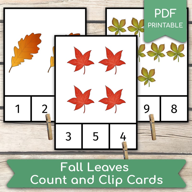 Fall Number Clip Cards - Etsy