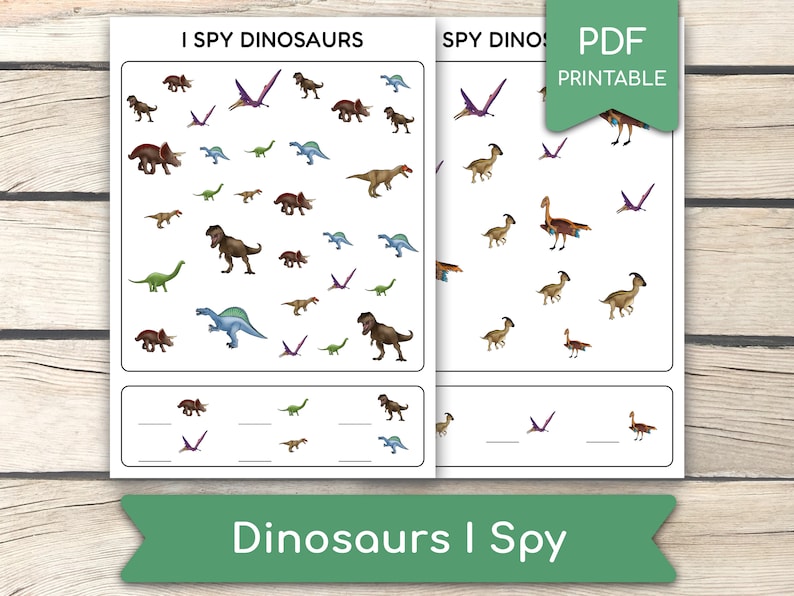 Dinosaurs I Spy Worksheet, Dinosaurs Activity, I Spy Activity ...