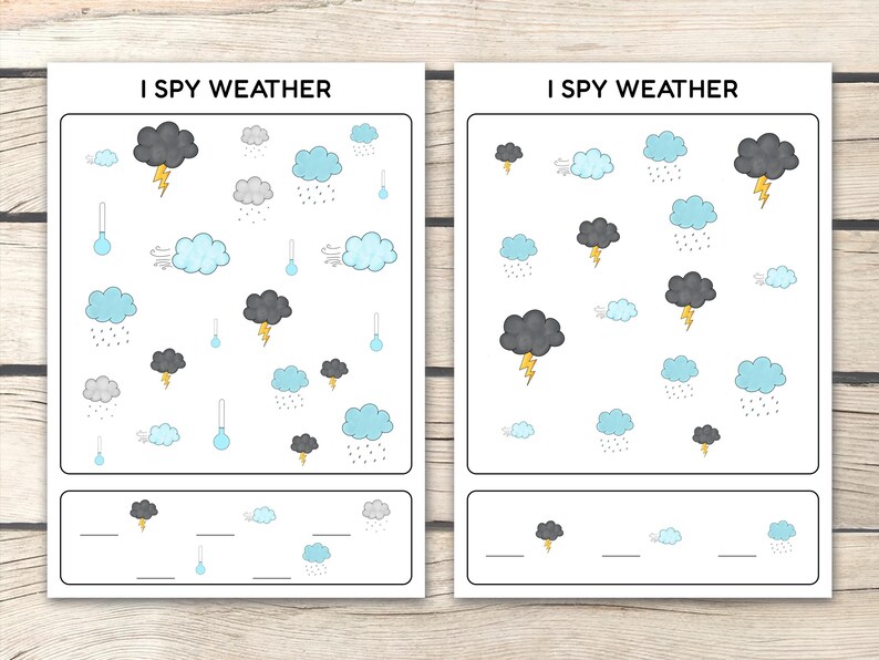 Weather I Spy Worksheet, Weather Activity, Weather I Spy, I Spy ...