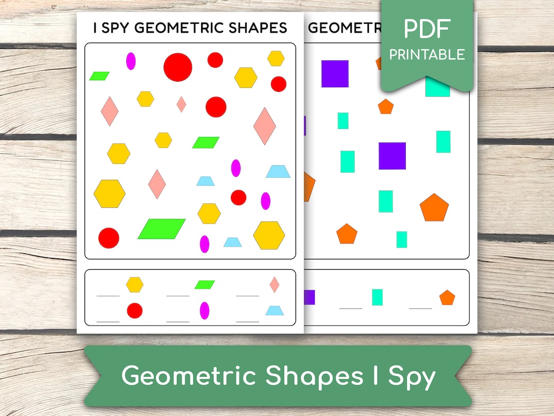 Geometric Shapes I Spy Worksheet, Geometric Shapes Activity, I Spy ...