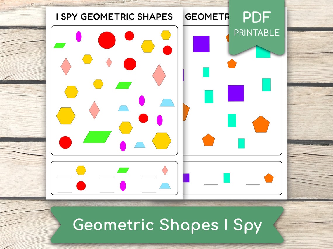 Geometric Shapes I Spy Worksheet, Geometric Shapes Activity, I Spy ...