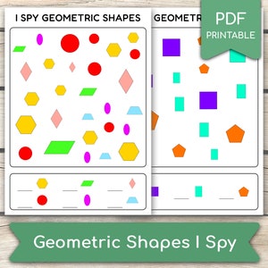 Geometric Shapes I Spy Worksheet, Geometric Shapes Activity, I Spy ...