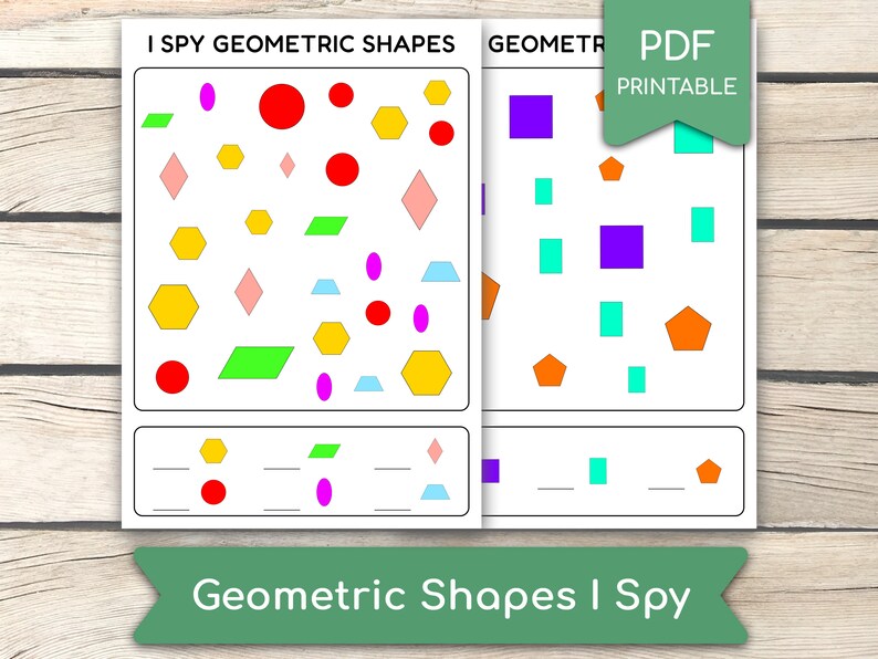 Geometric Shapes I Spy Worksheet, Geometric Shapes Activity, I Spy ...