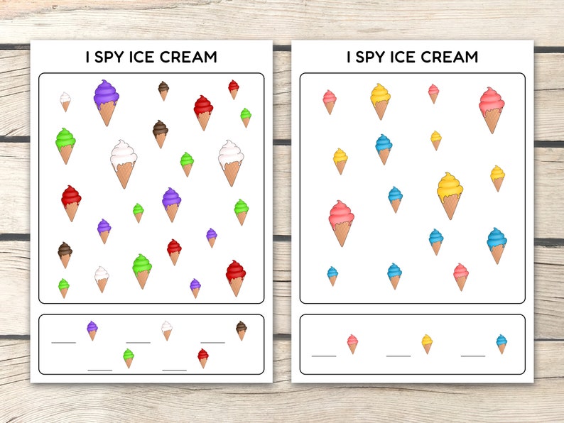 Ice Cream I Spy Worksheet, Ice Cream Activity, Ice Cream I Spy, I Spy ...