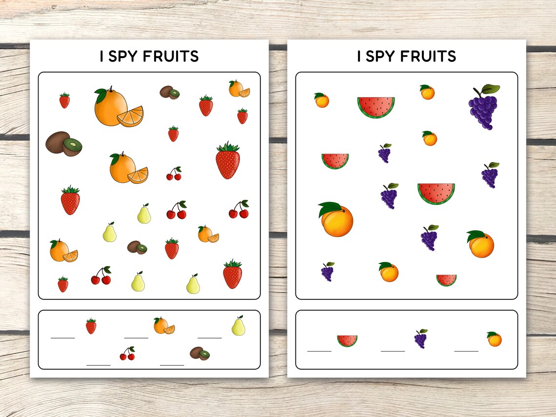 Fruits I Spy Worksheet, Fruits Activity, I Spy Activity, Educational ...