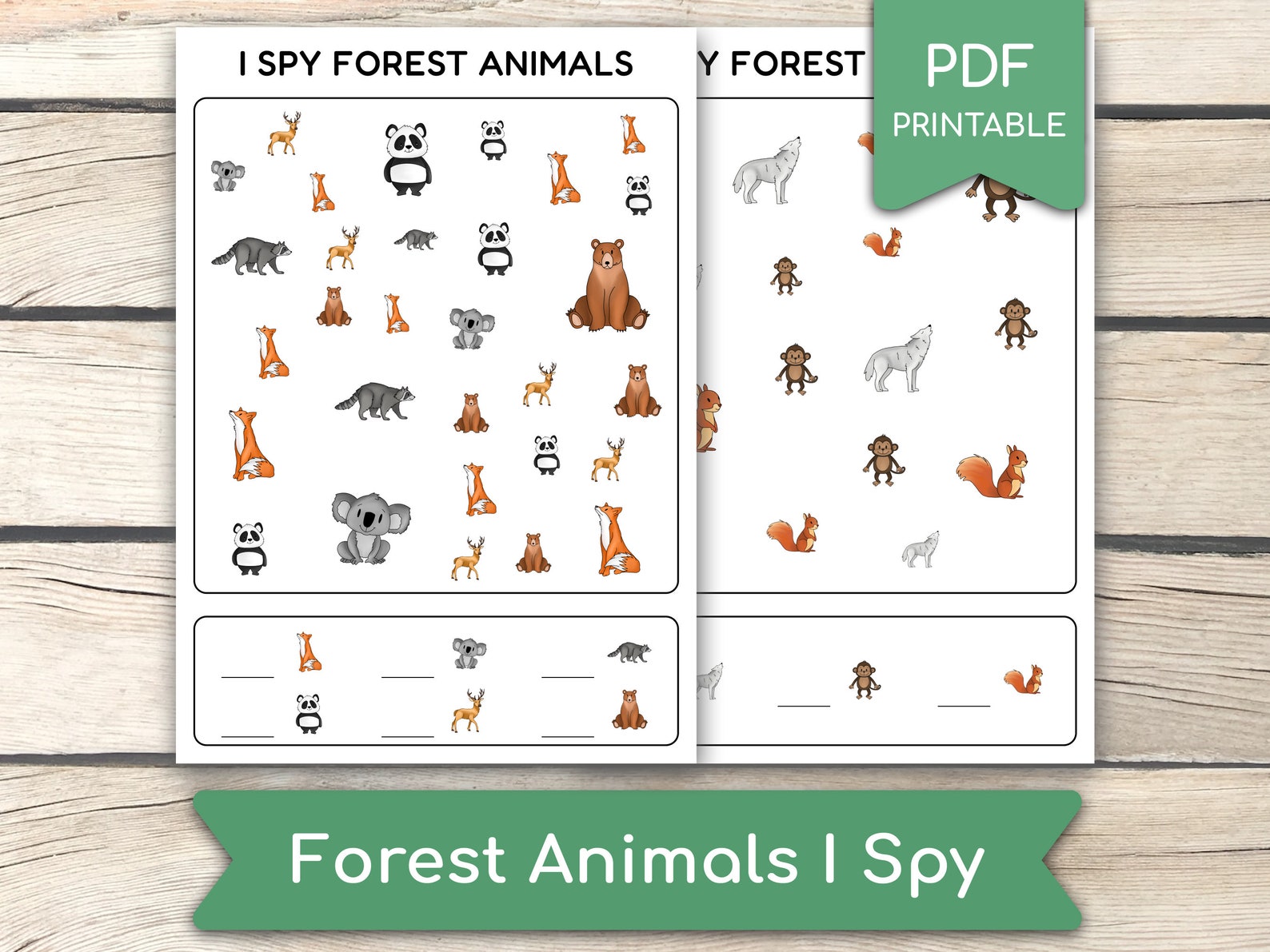 Forest Animals I Spy Worksheet, Forest Animals Activity, I Spy Activity ...