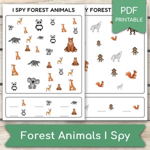 Forest Animals I Spy Worksheet, Forest Animals Activity, I Spy Activity ...