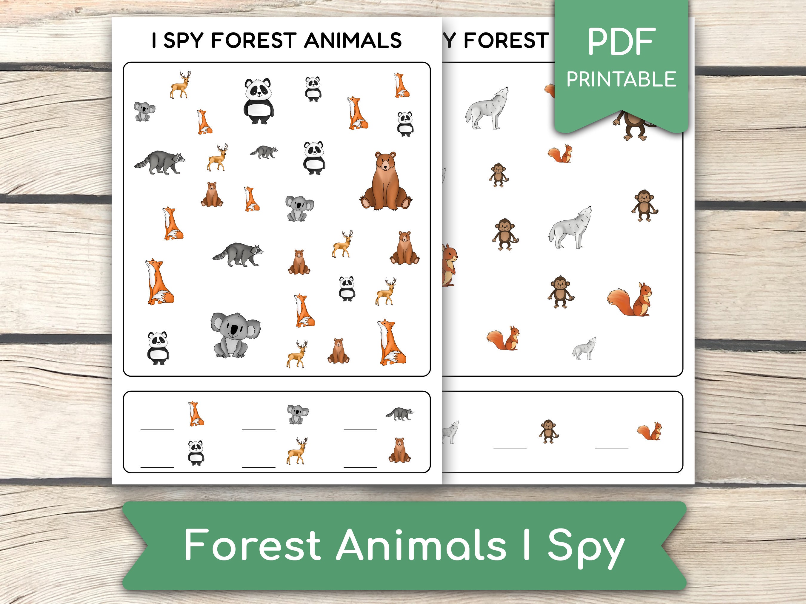 Forest Animals I Spy Worksheet, Forest Animals Activity, I Spy Activity ...