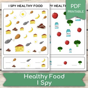 Healthy Food I Spy Worksheet, Healthy Food Activity, Healthy Food I Spy ...