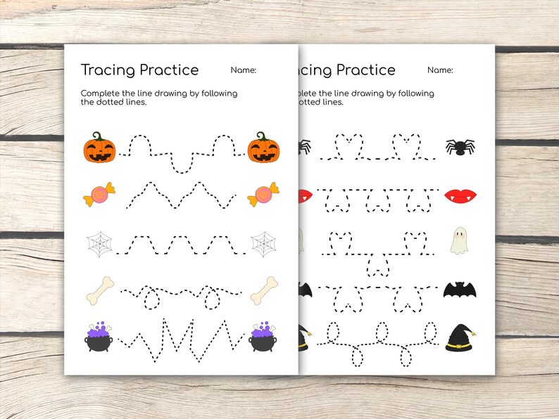 Preschool Line Tracing Practice, Halloween Pre-writing Activities 8 ...
