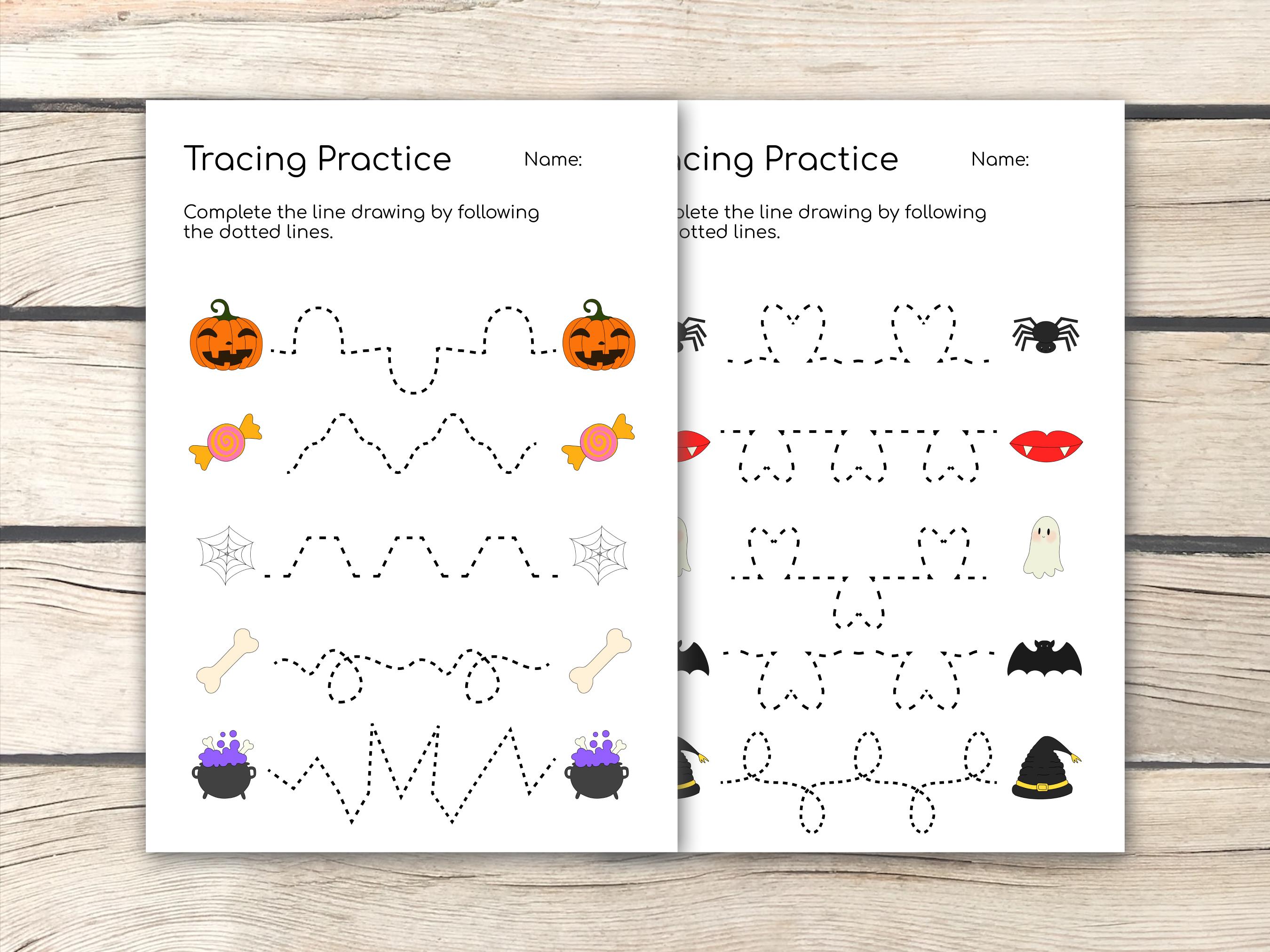 Preschool Line Tracing Practice, Halloween Pre-writing Activities • 8 ...