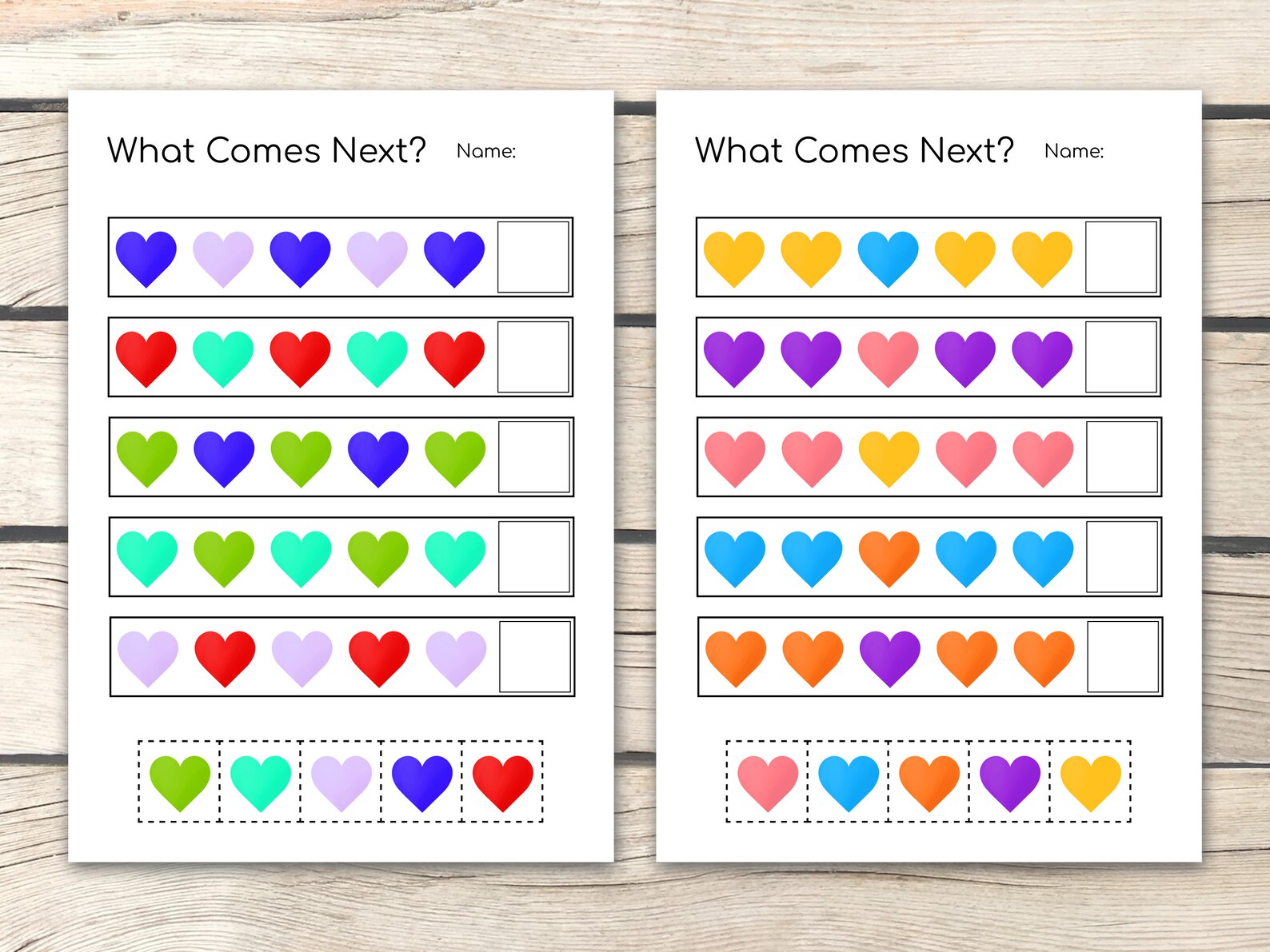 Heart Pattern Worksheet: Preschool Learning Activity (PDF Printables ...