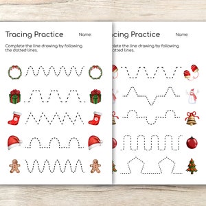 Preschool Line Tracing Practice, Christmas Pre-writing Activities • 8 ...