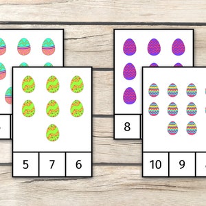Counting Easter Egg 1 to 10 Montessori Cards Preschool Counting ...