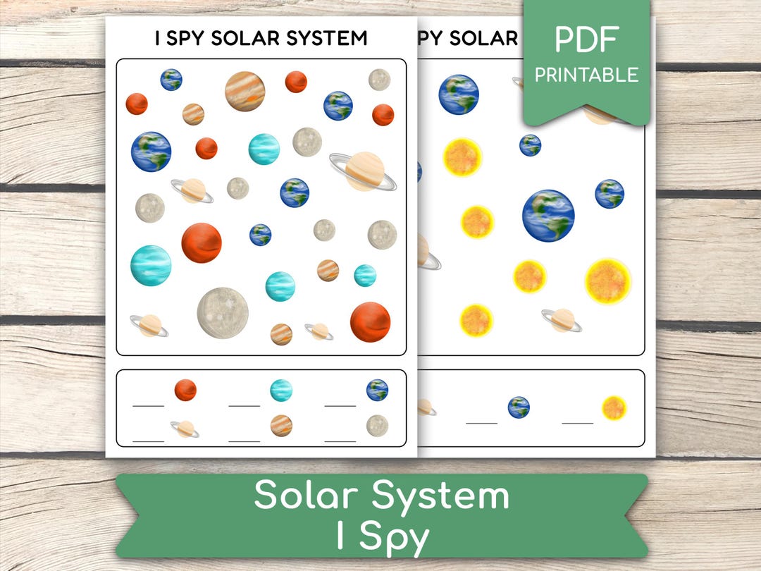 Solar System I Spy Worksheet: Educational Preschool Activity (PDF ...