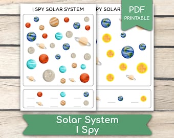 Solar System I Spy Worksheet: Educational Preschool Activity (PDF ...