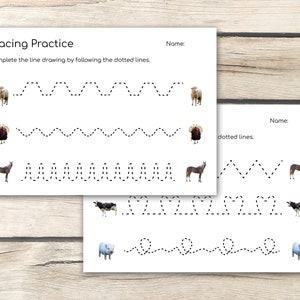 Preschool Line Tracing Practice, Farm Animals Pre-writing Activities ...