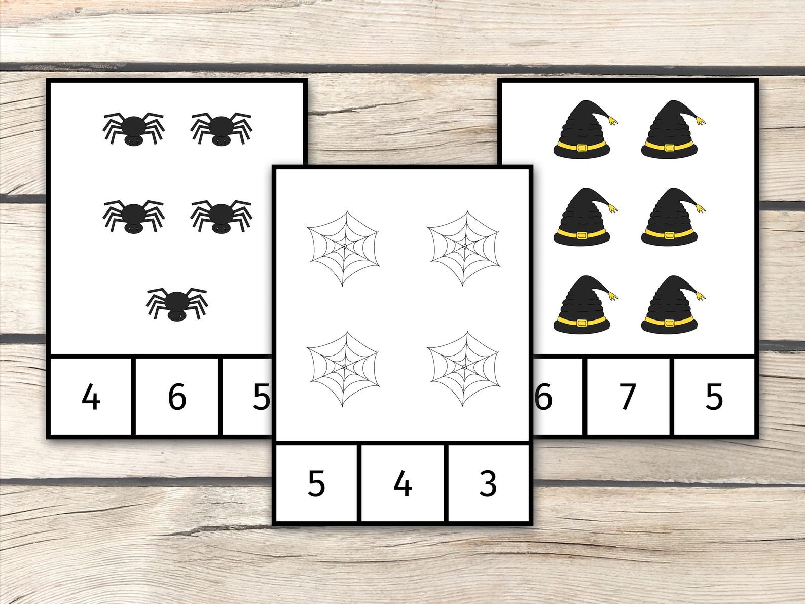 Counting Halloween (1 to 10), Montessori Cards, Preschool Counting ...