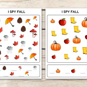 Fall I Spy Worksheet, Fall Activity, Autumn Activity, Autumn I Spy, I ...