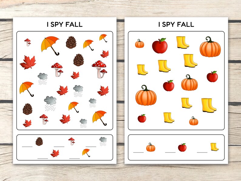 Fall I Spy Worksheet, Fall Activity, Autumn Activity, Autumn I Spy, I ...