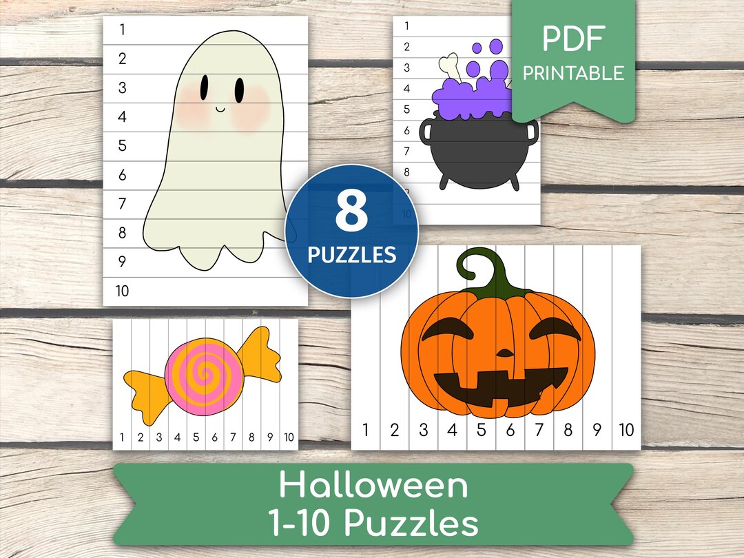 Halloween 1-10 Puzzles, Halloween Activity, Halloween Puzzles, Puzzles ...