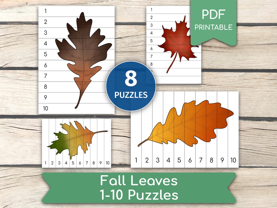 Fall Leaves 1-10 Puzzles, Fall Leaves Activity, Autumnumber Puzzles ...