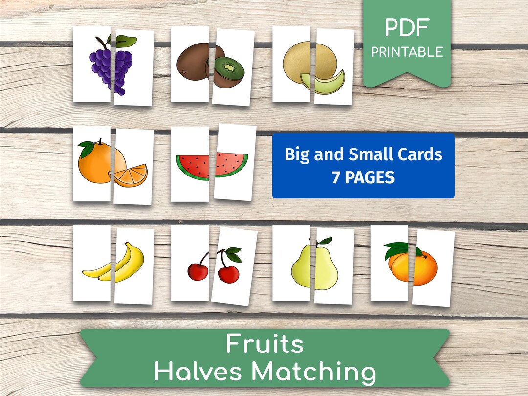 Fruits Halves Matching Game: Preschool Learning Activity (PDF ...