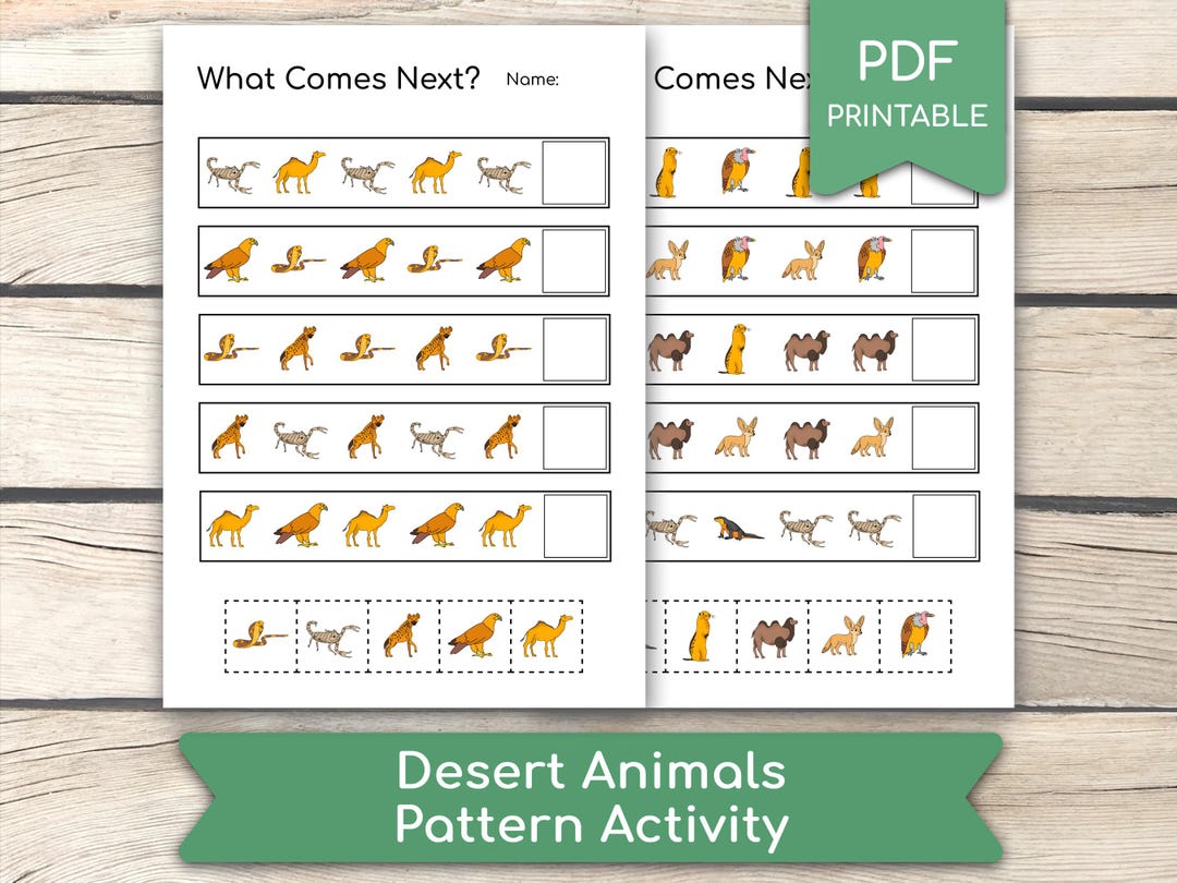 WHAT COMES NEXT? Desert Animals Worksheet, Pattern Activity ...