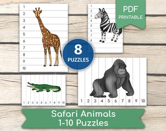Pet Animals 1-10 Puzzles, Pet Animals Activity, Toddler Number Puzzles ...