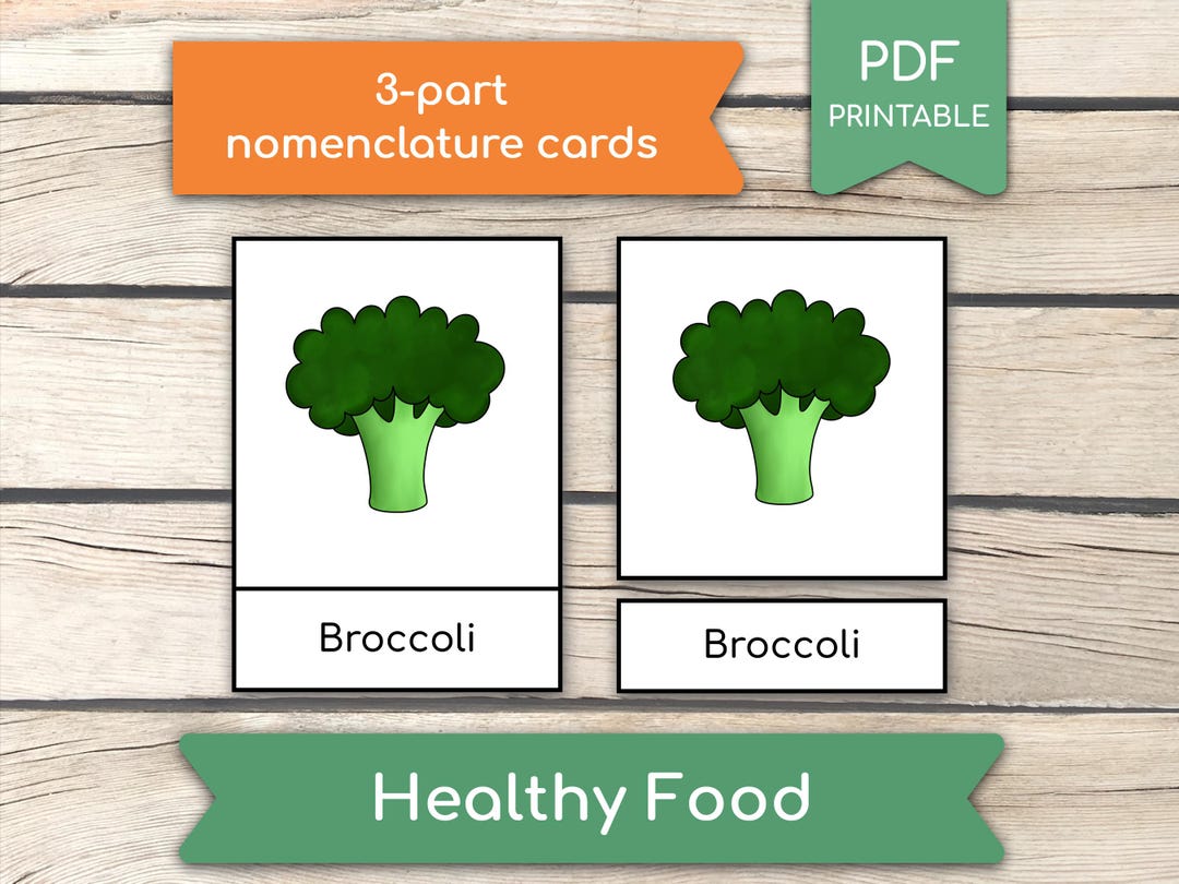 Healthy Food Cards, Healthy Food 3 Part Cards, 3-part Cards ...