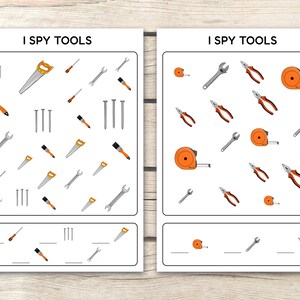 Tools I Spy Worksheet, Preschool Activity, I Spy Activity, Educational ...