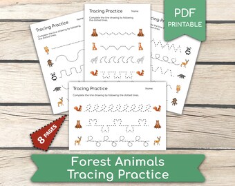 Forest Pre-writing Tracing Line Practice Worksheet - Etsy