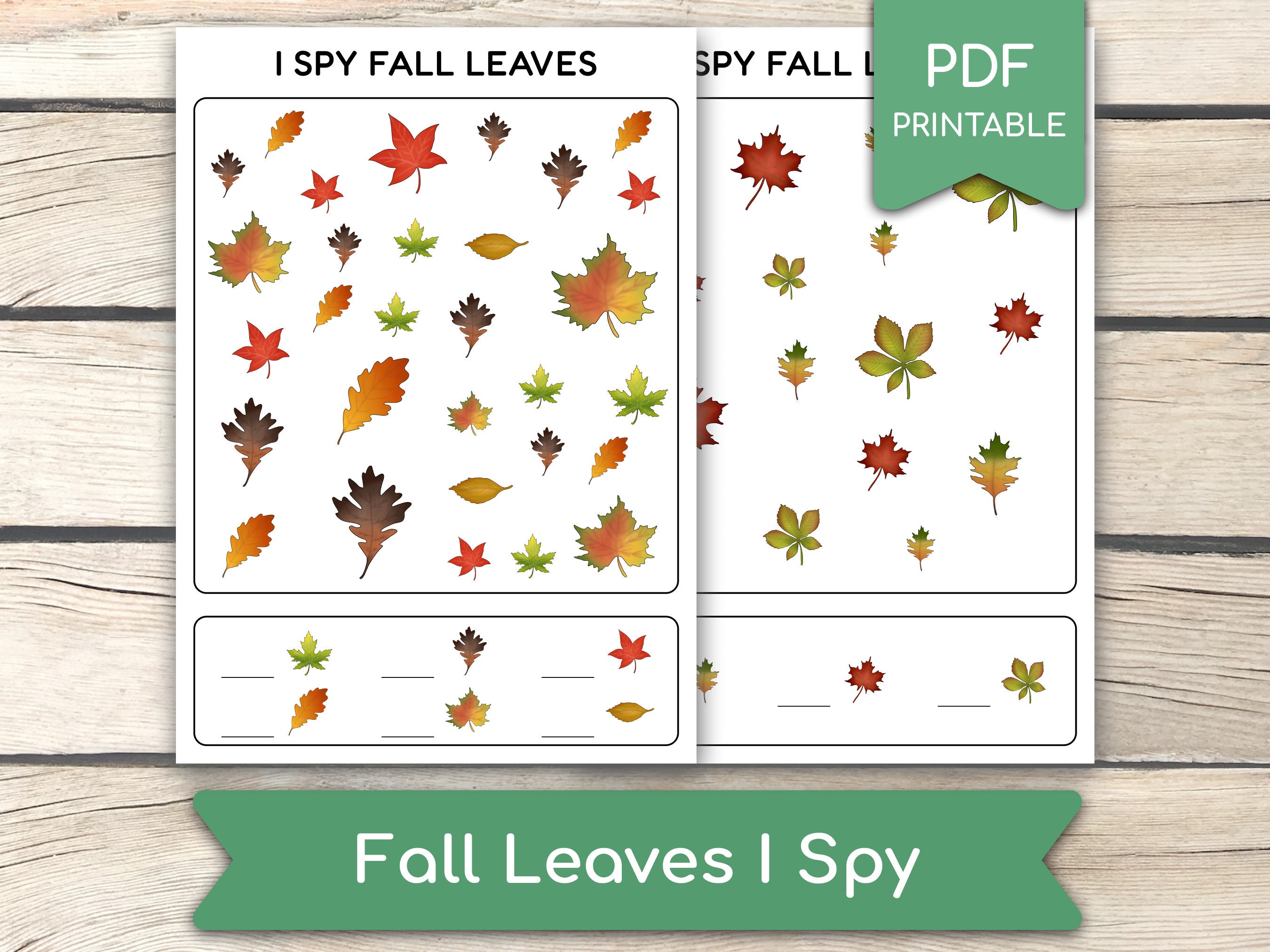 Fall Leaves I Spy Worksheet, Fall Leaves Activity, Autumn I Spy, I Spy ...