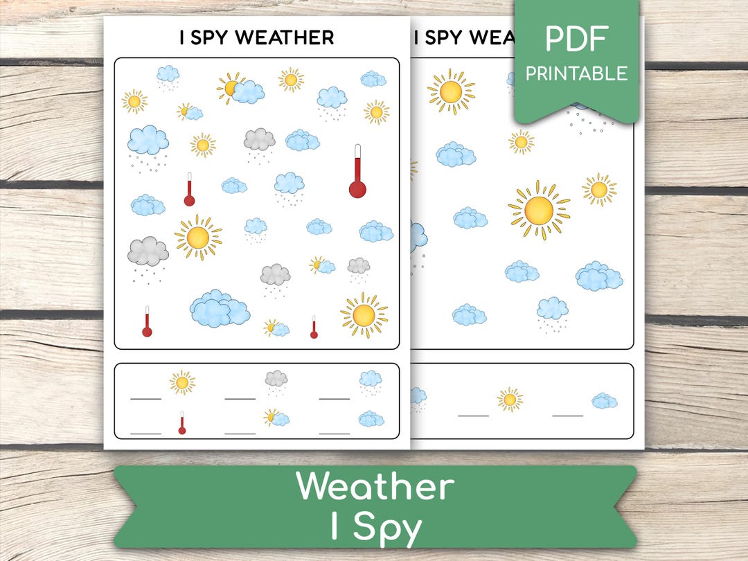 Weather I Spy Worksheet, Weather Activity, Weather I Spy, I Spy ...