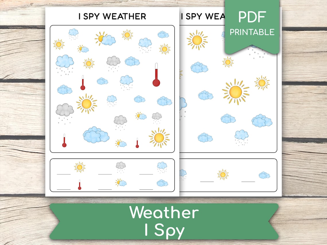 Weather I Spy Worksheet, Weather Activity, Weather I Spy, I Spy ...