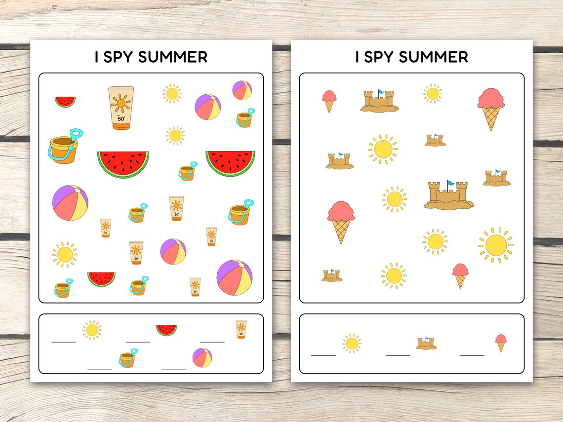 Summer I Spy Worksheet, Summer Activity, Summer I Spy, I Spy Activity ...